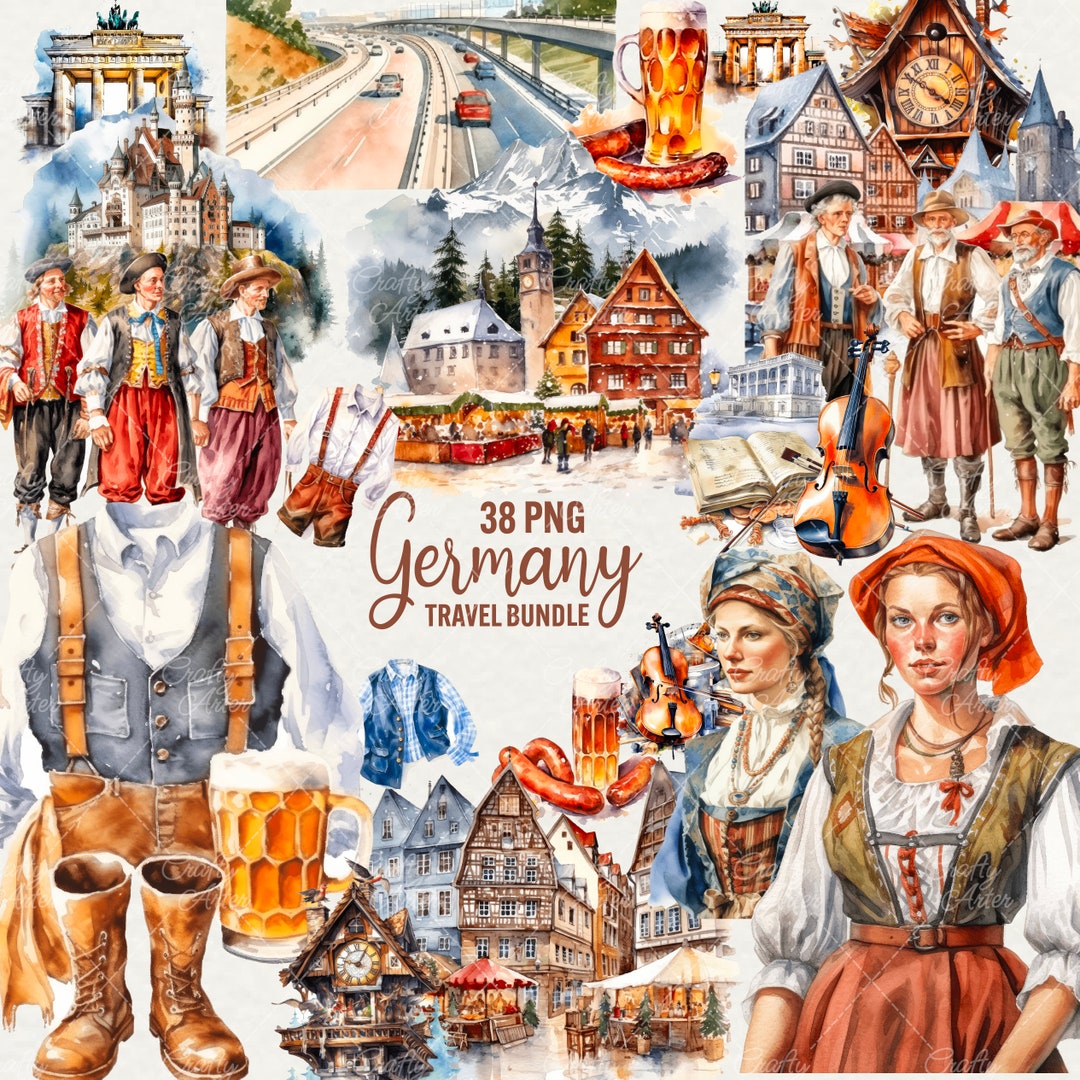 Watercolor Germany Clipart, 38 Png Germany Traditional Clipart, Nature ...