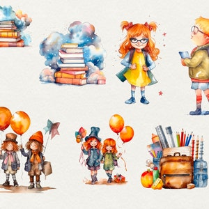 Back to School Clipart, Watercolor Back to School Clip Art, Watercolor ...