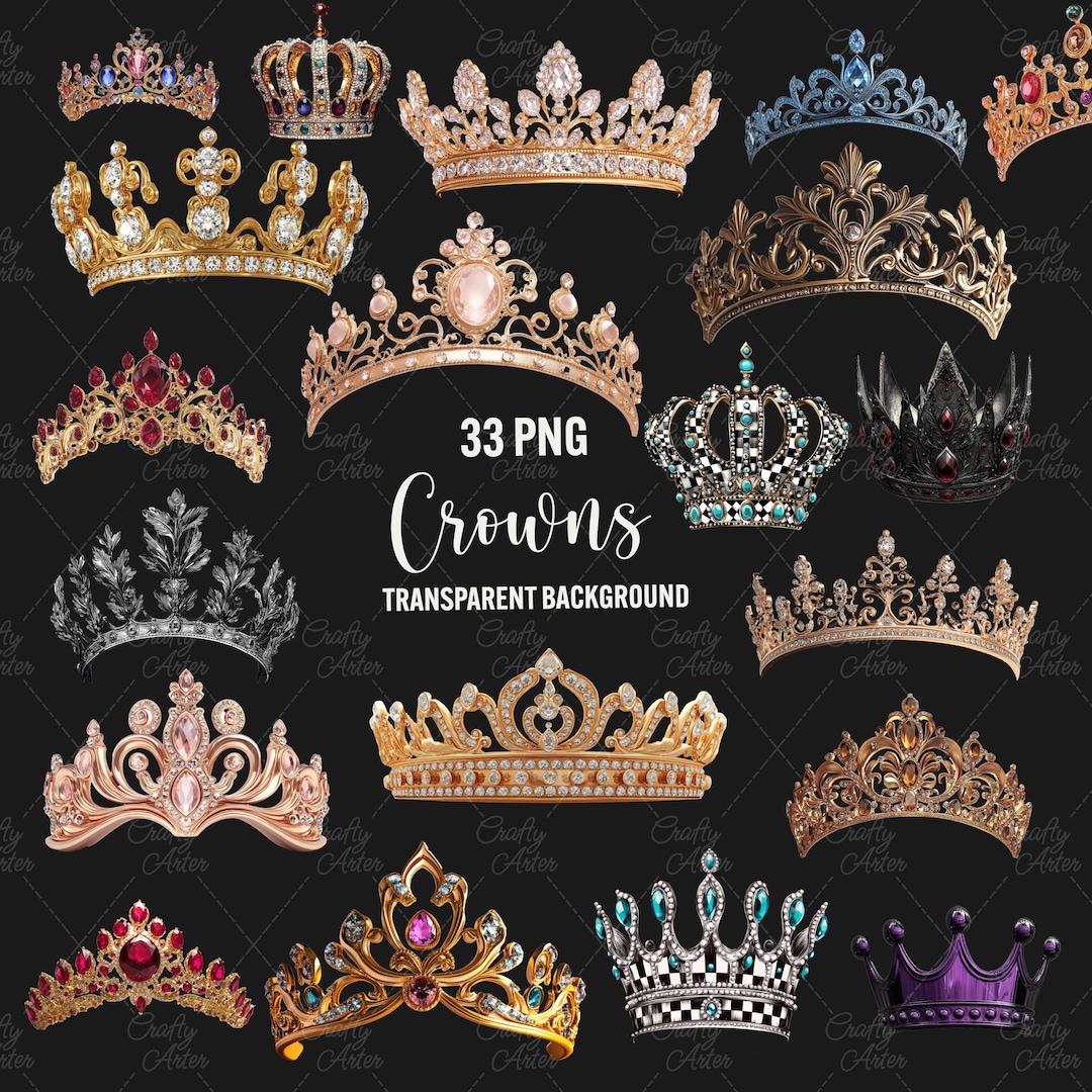 Crown Overlays Clipart, 33 Png Royal Crowns, Princess Tiara Png, Photo ...