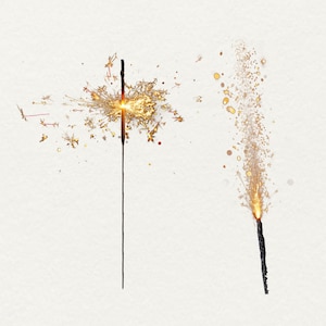 Sparkler Overlays Clipart, 25 Png New Years Eve Spark Light, Wedding ...