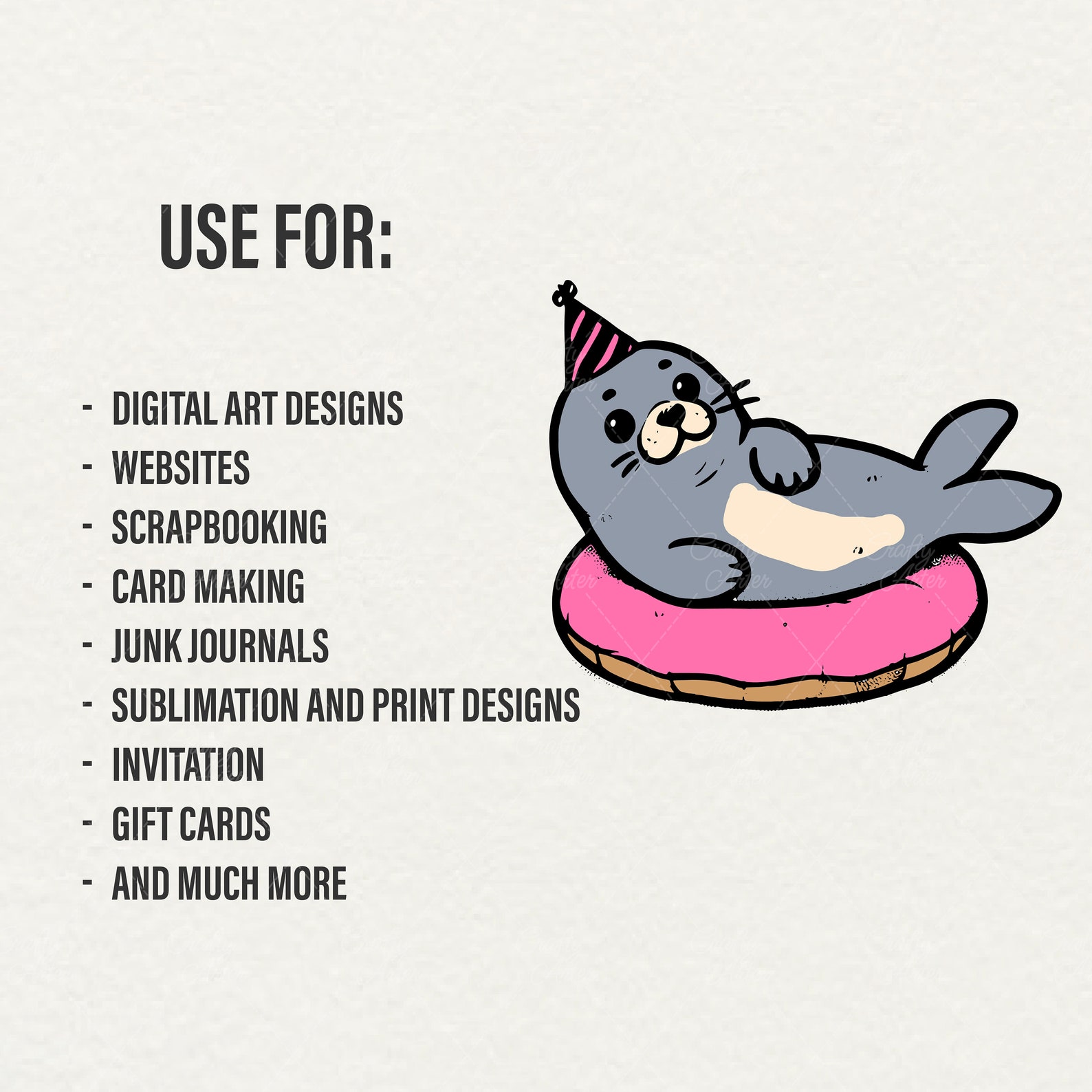 Seal Chill Clipart Bundle, Summer Animals (PNG, SVG) - Etsy