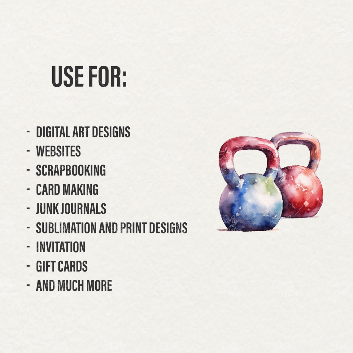 Watercolor Fitness Clipart Bundle: Sport & Gym Graphics (65 PNG ...