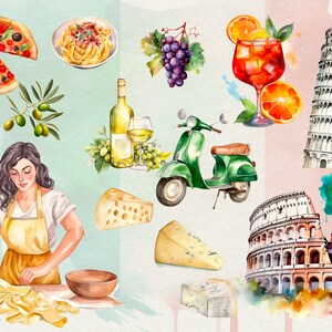 Italy Travel Clipart, Italian PNG Set of 14 Elements, Download ...