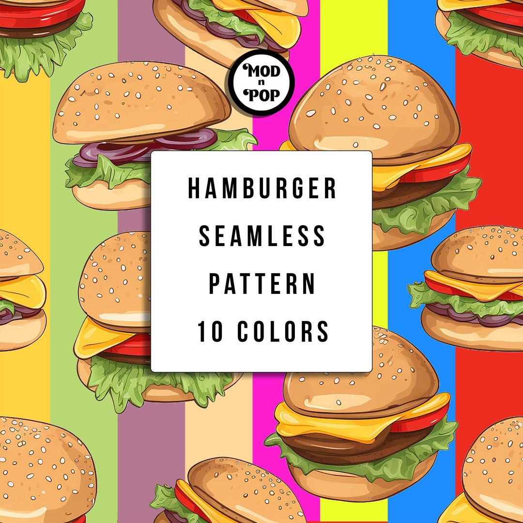 Hamburger Pattern Fun Colorful Seamless Kids Birthday Gift Paper ...