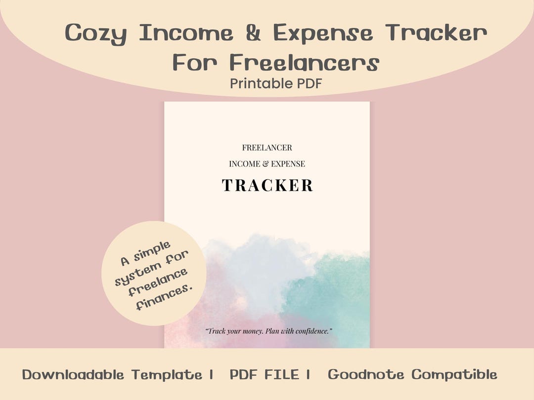 Freelance Income Expense Tracker Printable | Minimal Monthly Budget ...