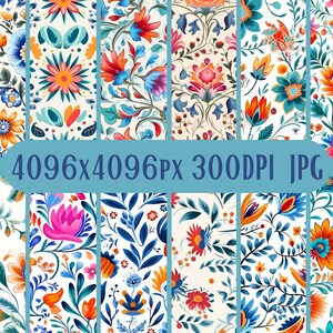 Boho Floral Digital Paper | Pack Bundle | Boho Pattern | Sommer Floral ...