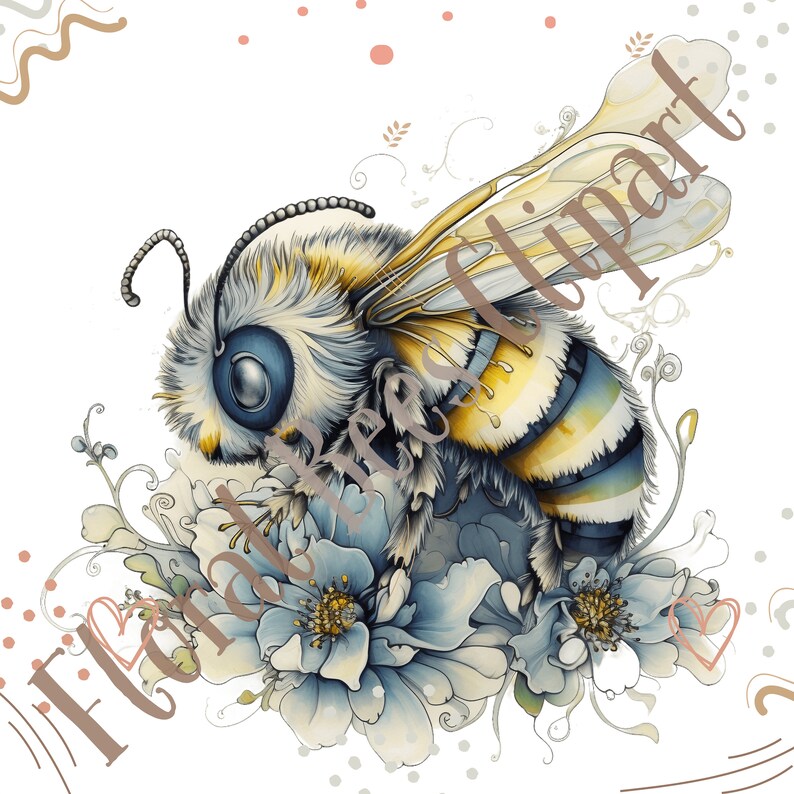 Blumen Bienen Clipart| Sublimationsdesign | DIY | Druckbares Design ...