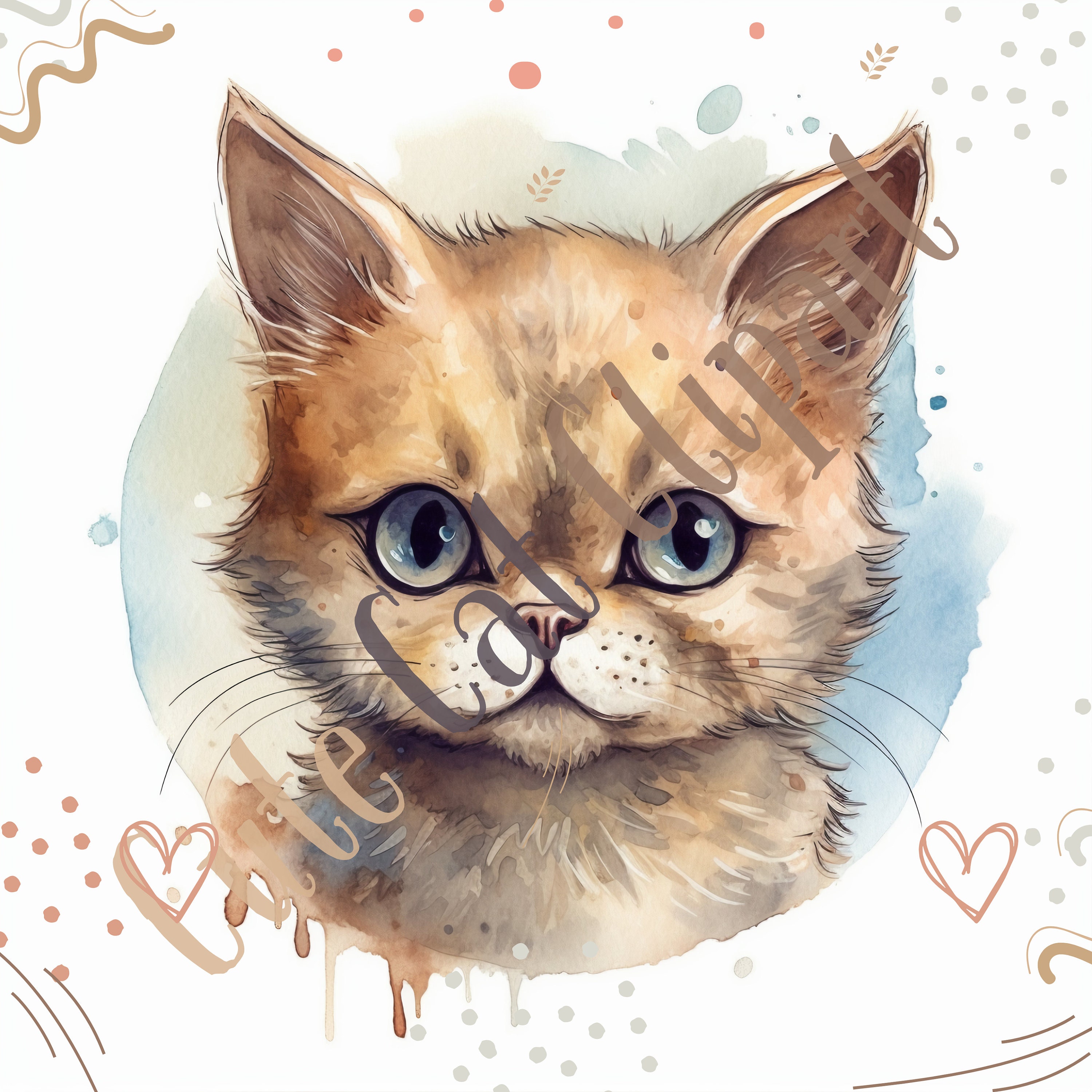 Cat Clip Art Sublimation Design DIY Printable Design Digital Cat ...