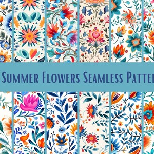 Boho Floral Digital Paper | Pack Bundle | Boho Pattern | Sommer Floral ...