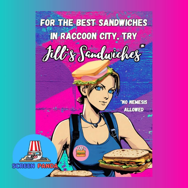Jill Valentine Poster A4 Print of Jill Valentine as A Sandwich Owner ...