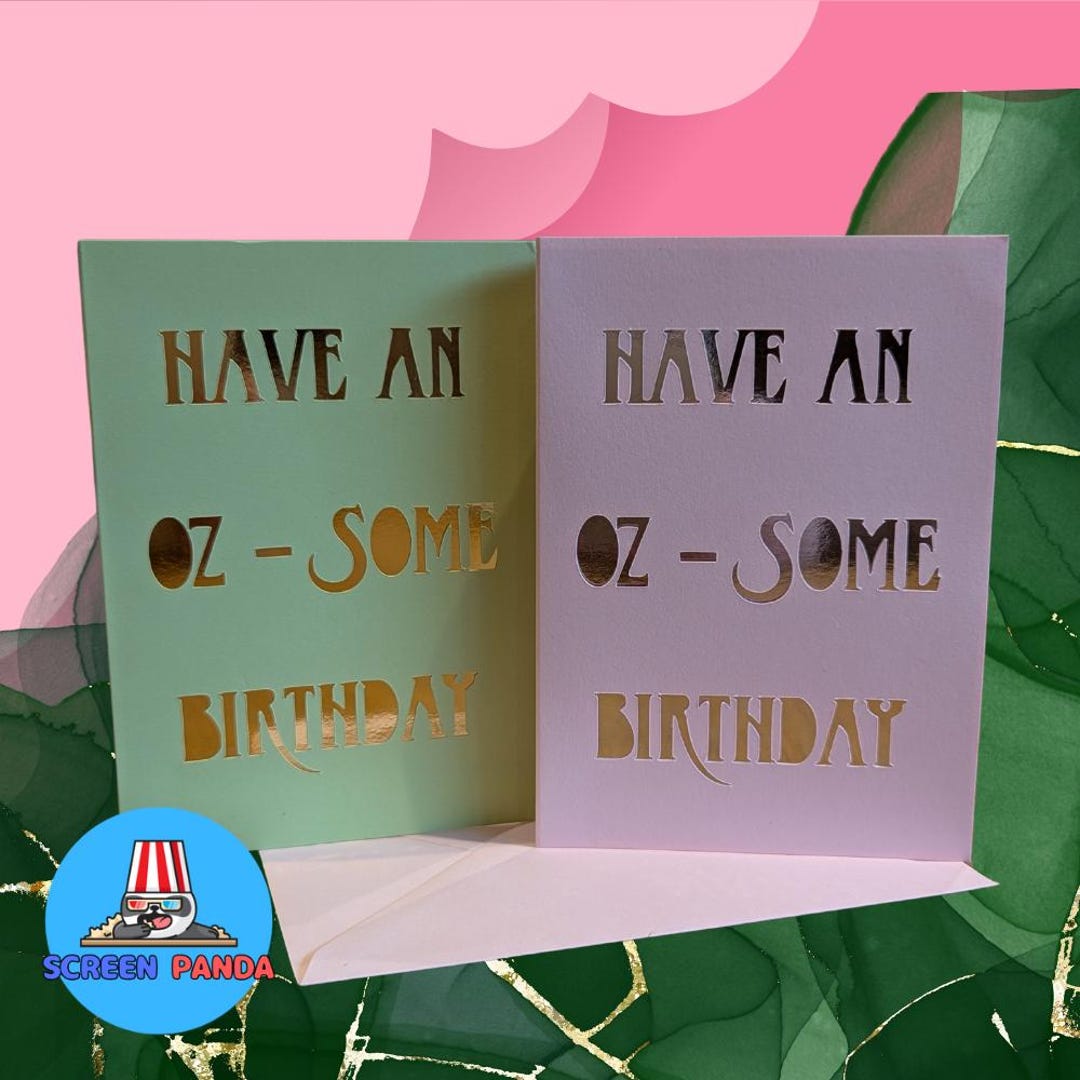 Wicked Birthday Cards, Green Elphaba Card With Gold or Pink Glinda Card ...