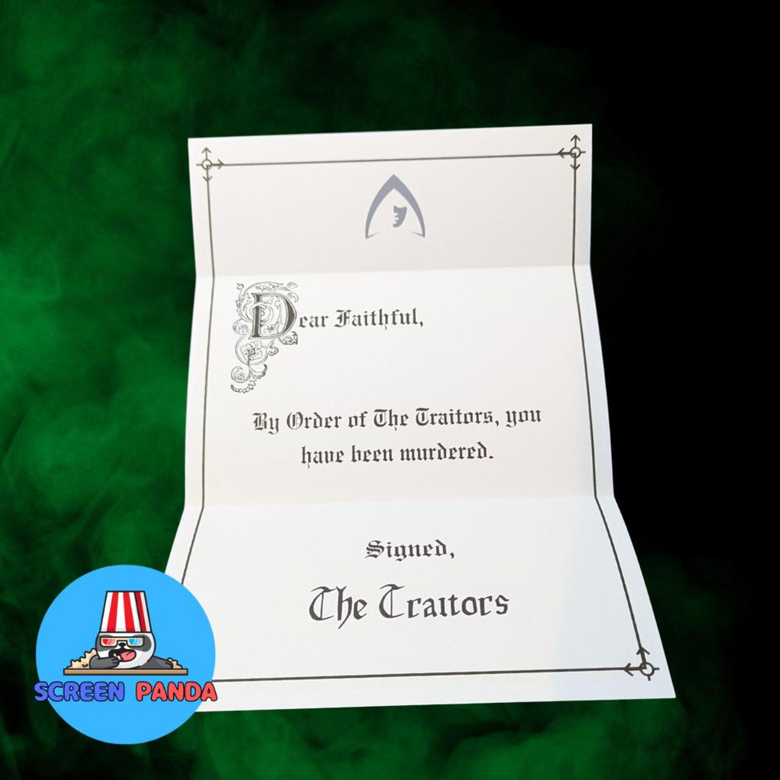The Traitors Letter You Have Been Murdered by Order of the Traitors ...