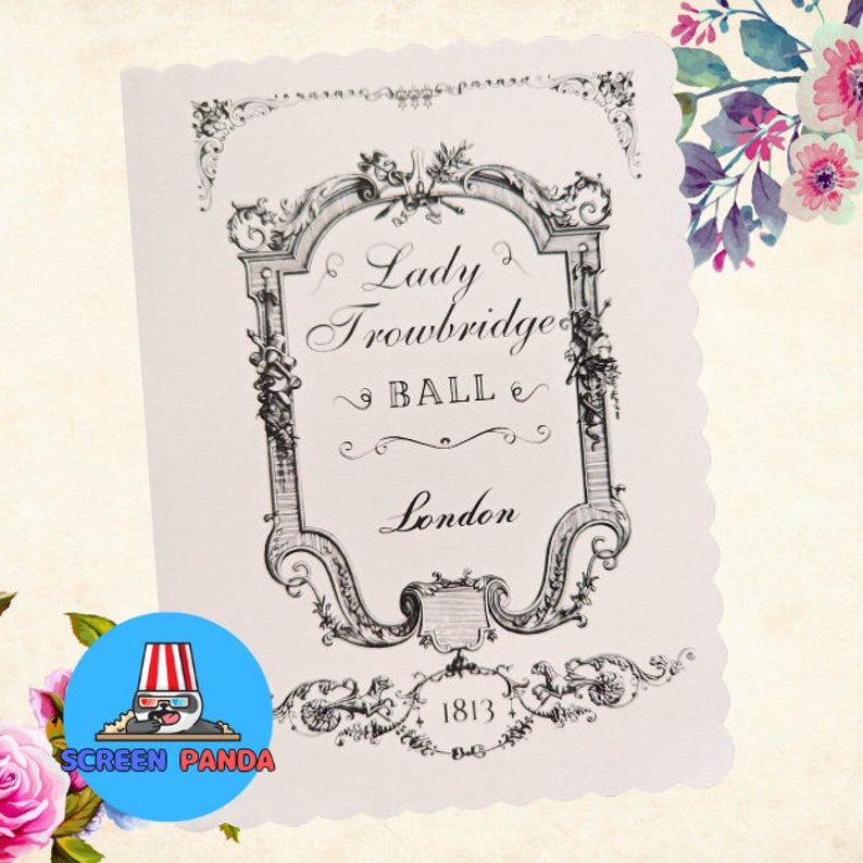 Bridgerton Birthday Card as Seen in Bridgerton for Lady Trowbridge Ball ...