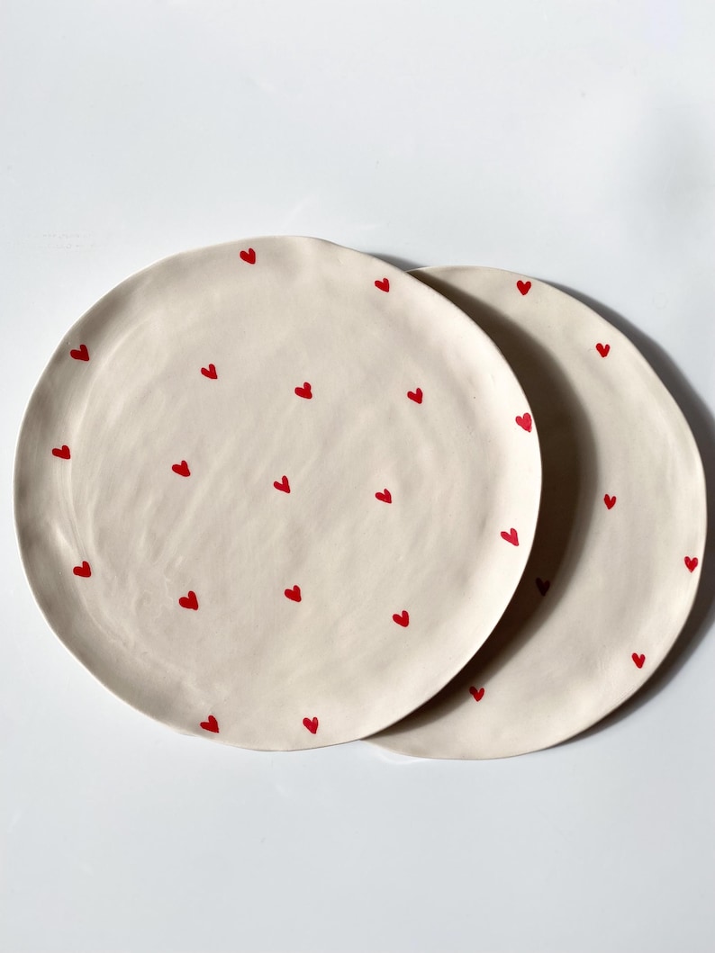 Pure Hearts Handmade Ceramic Love Pottery Plate 17 Cm 1 Pieces - Etsy