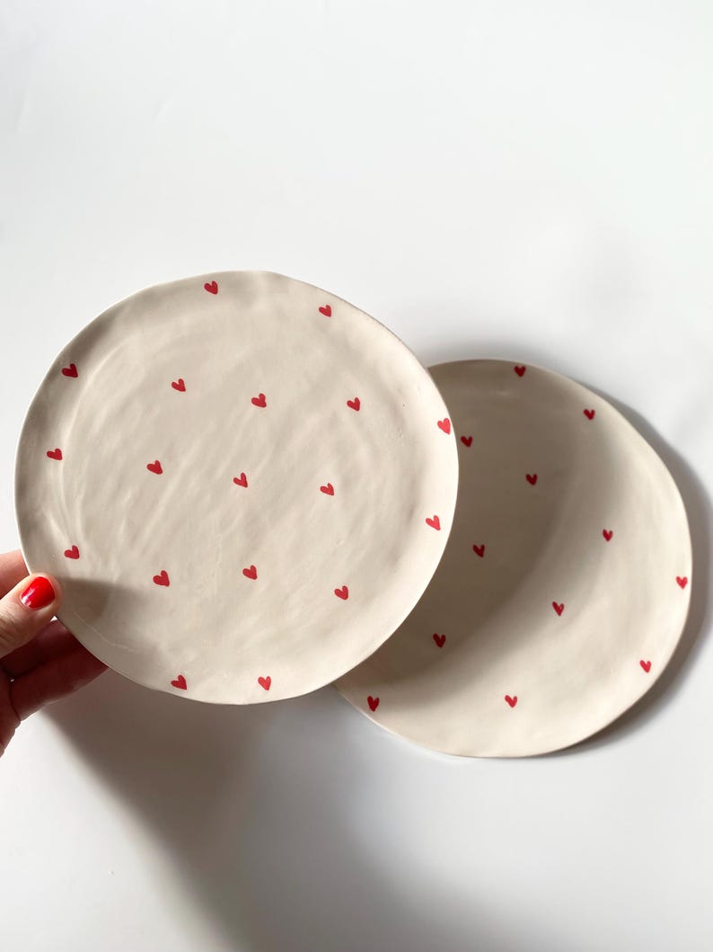 Pure Hearts Handmade Ceramic Love Pottery Plate 17 Cm 1 Pieces - Etsy