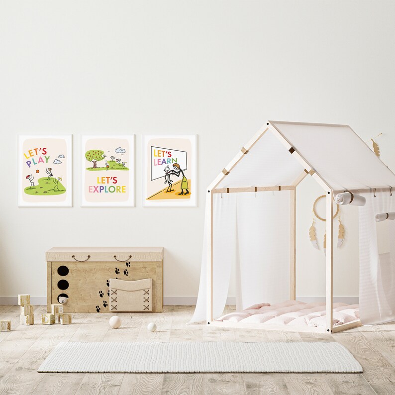 Learning Digital Poster Set 18, Rainbow Teacher Classroom Decor ...