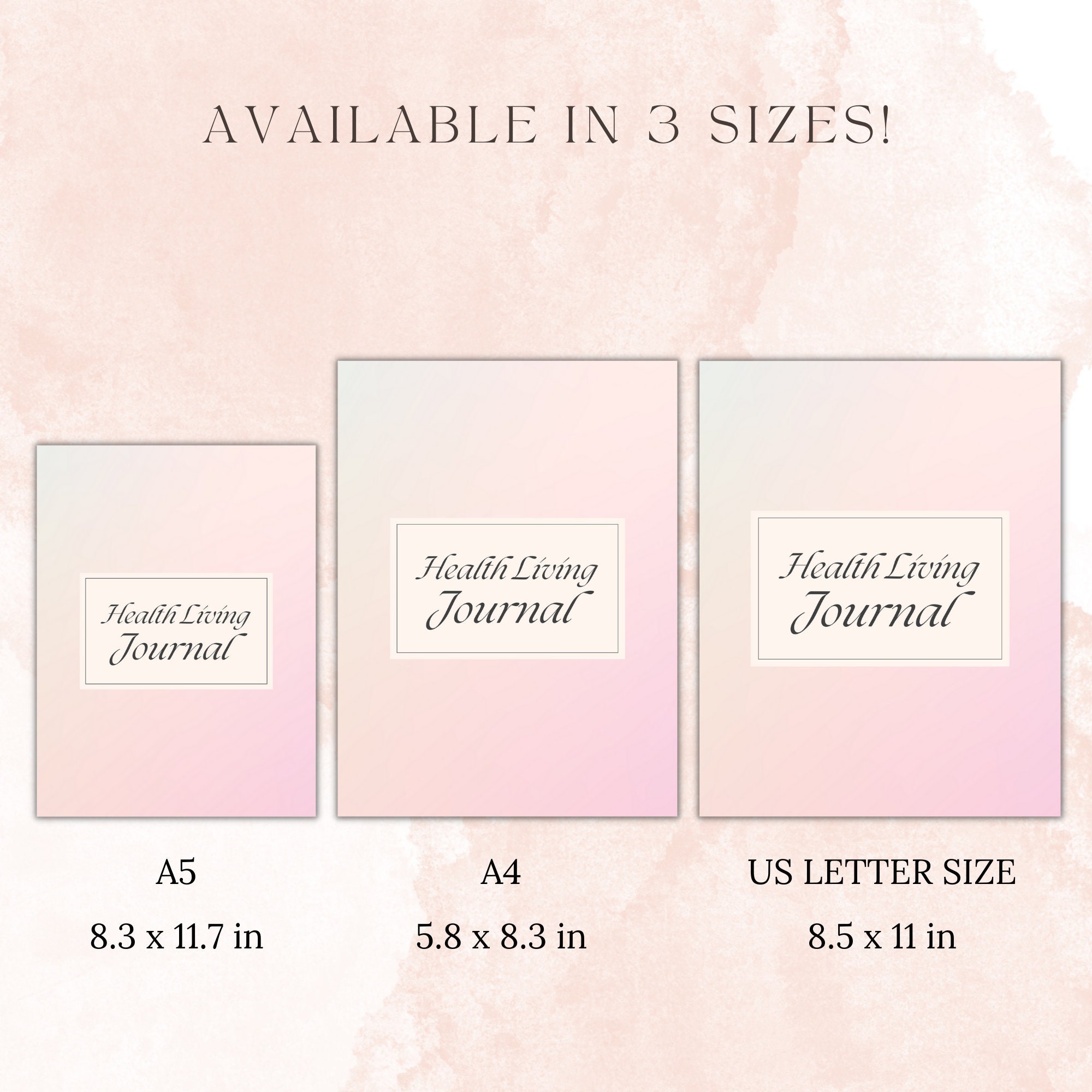 Printable Health Living Journal BUNDLE PACK Workout Tracker Mood ...