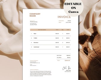 Downloadable DIY Small Business Invoice Template: Customizable Order ...