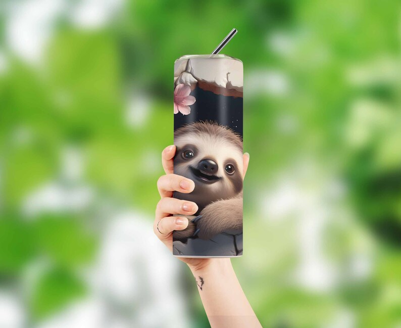 3D Sloth Hole in A Wall Tumbler Wrap 20oz Tumbler Template - Etsy