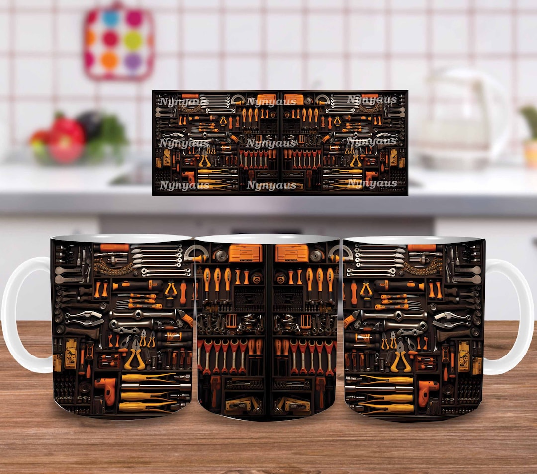 3D Tool Box Mug, Mechanic Tool Mug, 3D Mug Design, Vintage Fathers Day ...