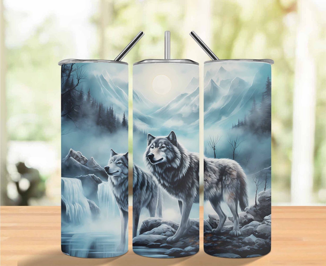 Wolf 20oz Skinny Tumbler, Sublimation Designs for Straight and Tapered ...