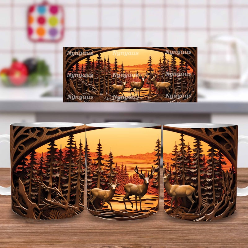 Hunting Scene Mug Wrap - Etsy