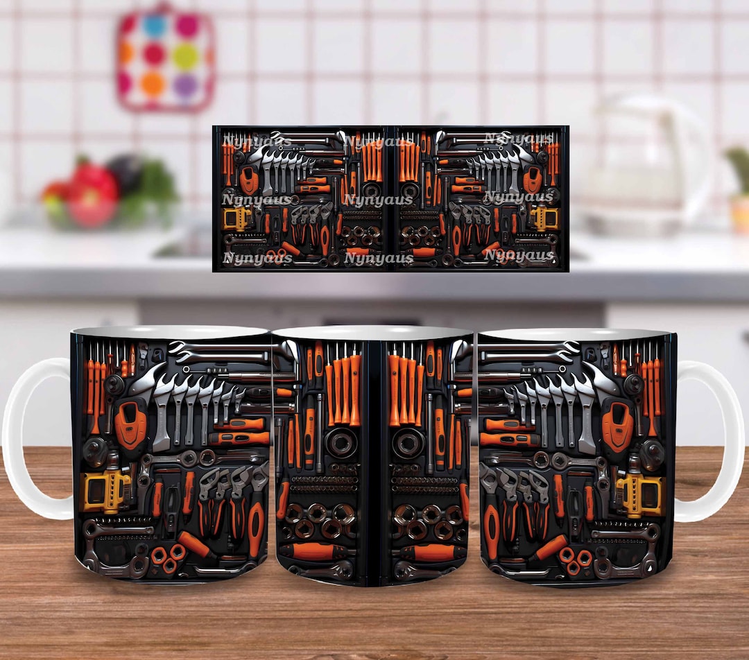 3D Tool Box Mug, Mechanic Tool Mug, 3D Mug Design, Vintage Fathers Day ...