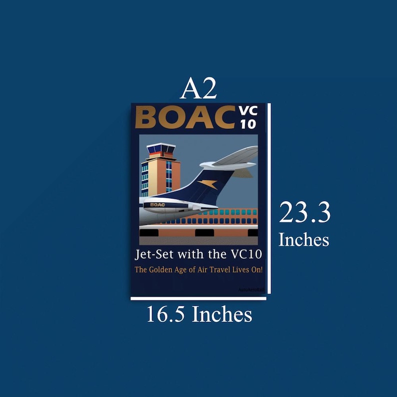 1960s BOAC VC10 Aircraft Poster: Retro Aviation Art - Etsy