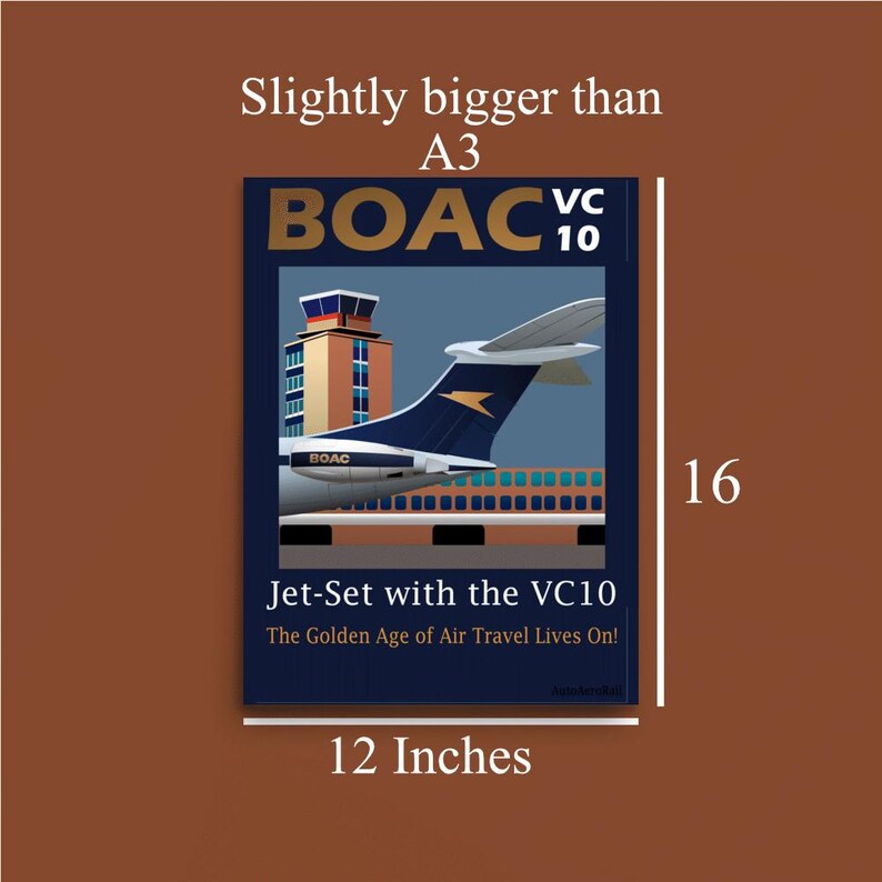 1960s BOAC VC10 Aircraft Poster: Retro Aviation Art - Etsy