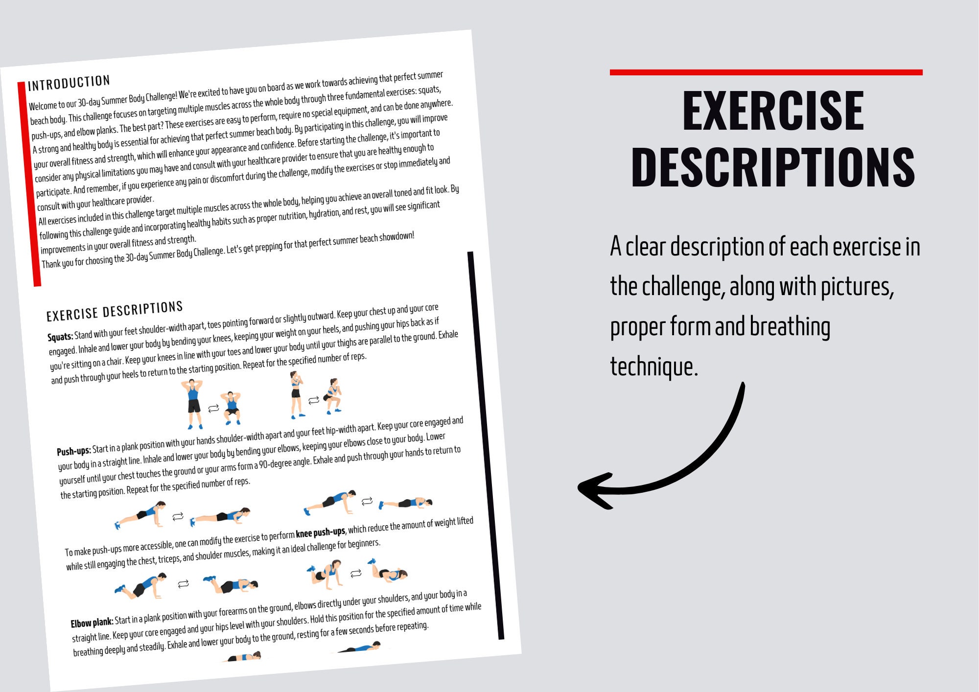 Printable 30 Day Summer Body Challenge - Get in Shape at Home With Our ...