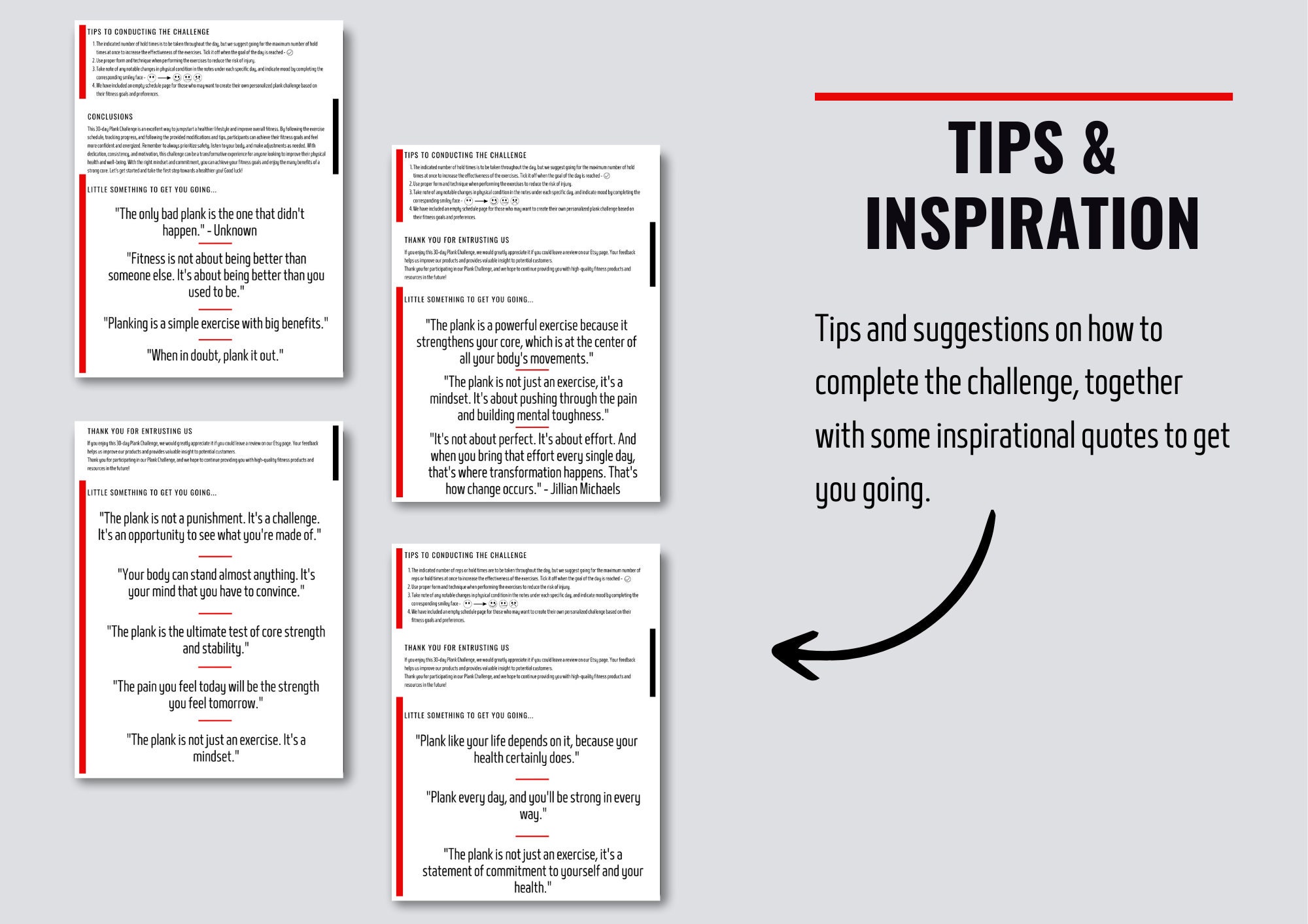 30 Day Plank Challenge Bundle for Men and Women - Instant Download ...