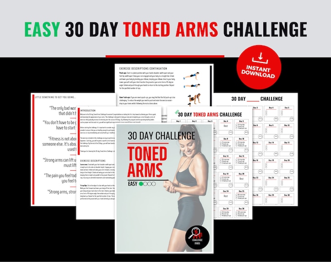 30 Day Sleek Arm Challenge | Body Building Tracker | How to Get Sleek ...