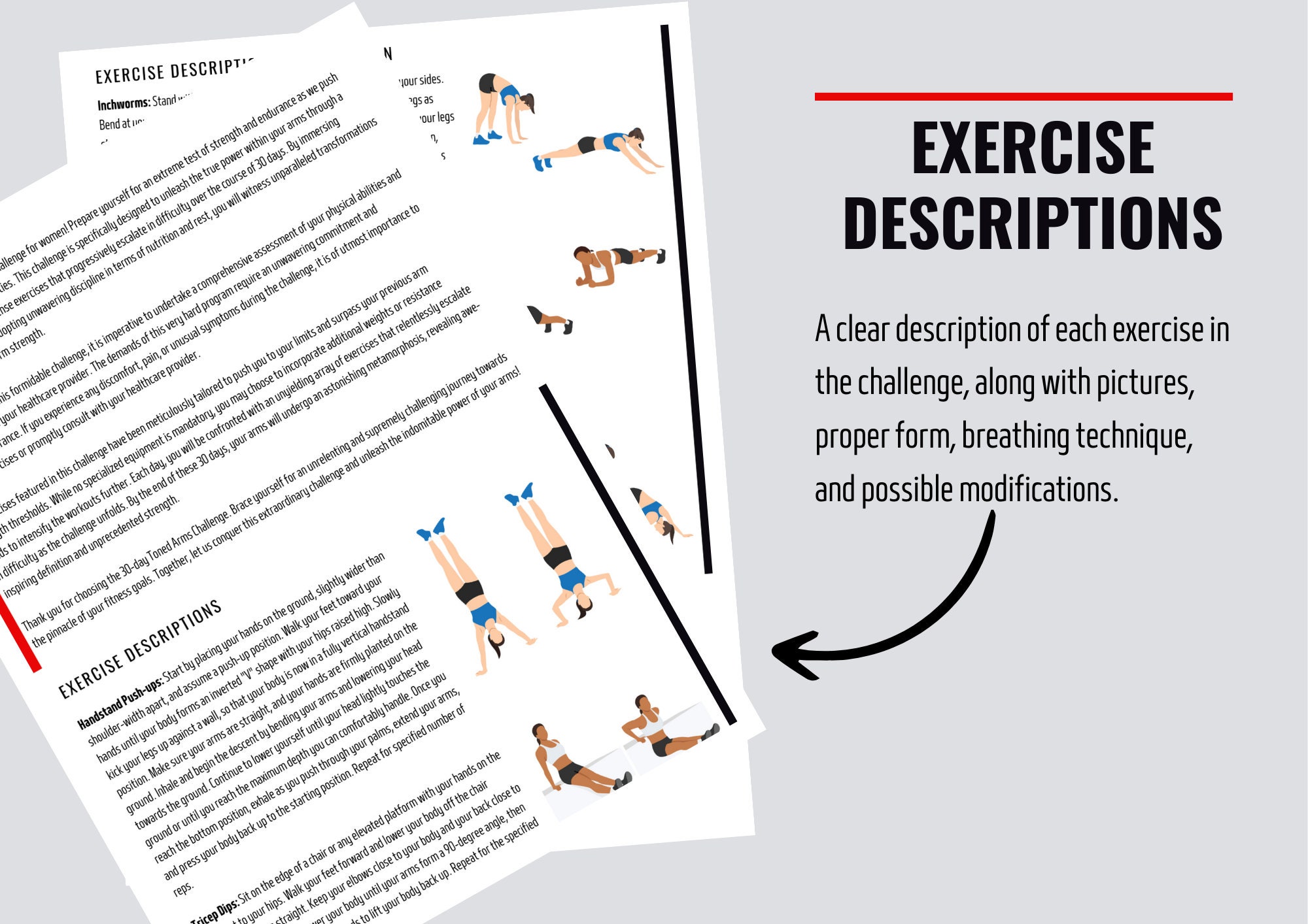 30 Day Toned Arms Challenge for Women - Advanced Printable Workout Plan ...