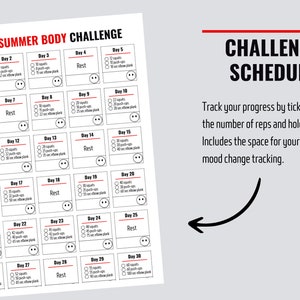 Printable 30 Day Summer Body Challenge - Get in Shape at Home With Our ...