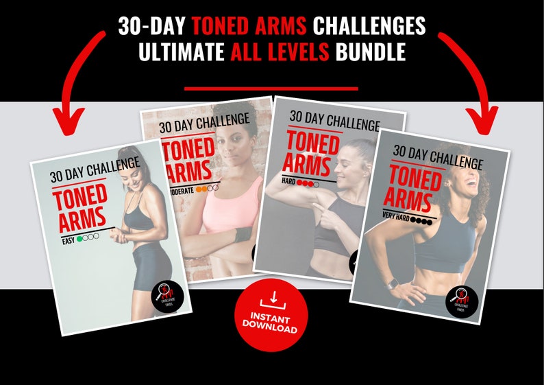 30 Day Toned Arms Challenge Bundle for Women - Instant Download ...