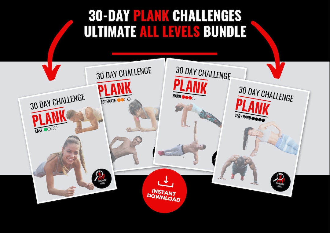 30 Day Plank Challenge Bundle for Men and Women - Instant Download ...