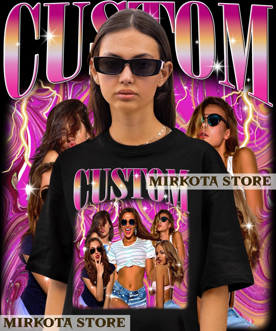 Custom Bootleg Rap Tee, Custom Photo Vintage Graphic 90s Tshirt, Custom ...