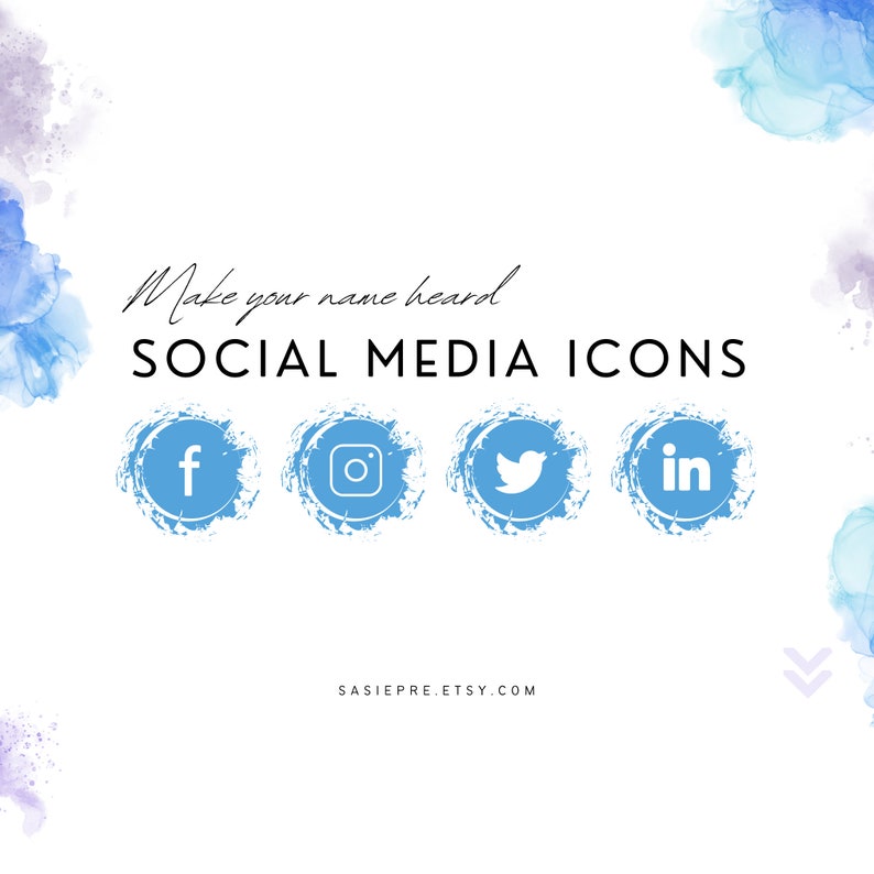 Blue Artsy Paint Social Media Icons Svg Png Social Media Icons Png ...