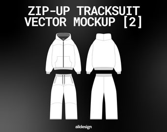Streetwear Flared Tracksuit Vector Mockup Streetwear and Fashion Tech ...