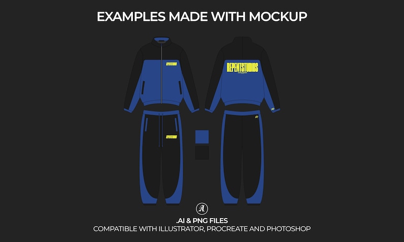 Zip-up Tracksuit Vector Mockup: Streetwear Tech Pack (digital File) - Etsy