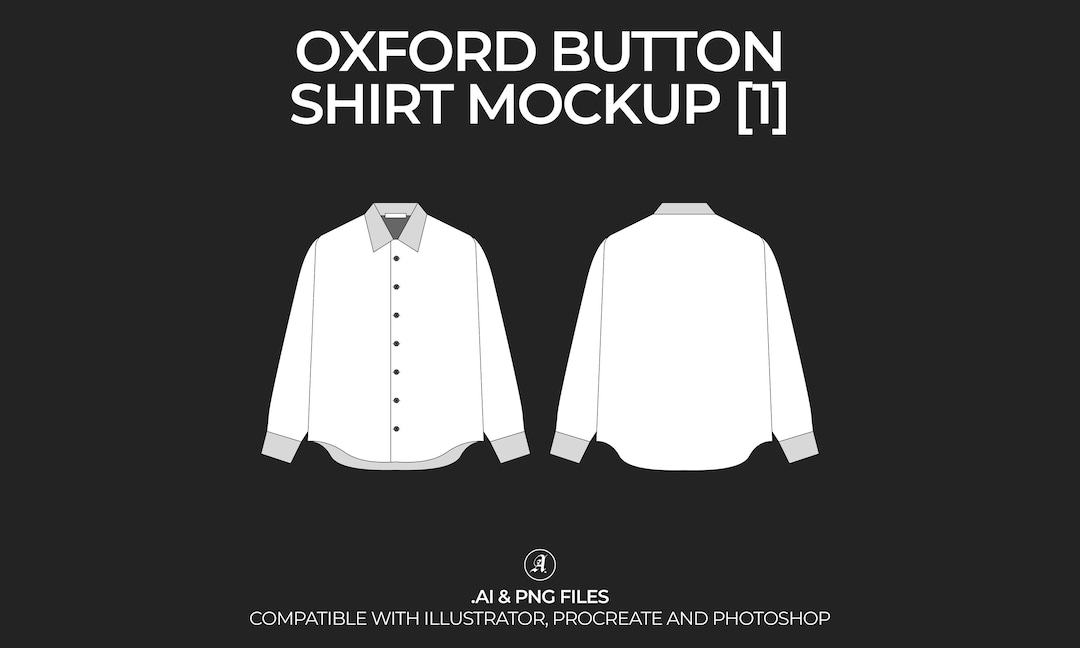 Oxford Button up Shirt Vector Mockup – Fashion Tech Pack (digital File ...