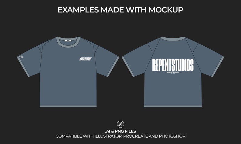 Cropped Boxy T-shirt Vector Mockup: Fashion Tech Pack (digital File) - Etsy