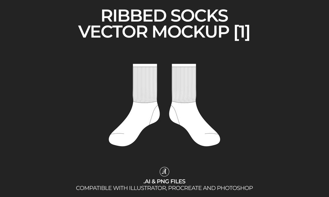 Streetwear Socks Ribbed Vector Mockup Streetwear and Fashion Tech Pack ...