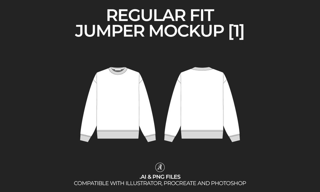Streetwear Sweatshirt Crewneck Jumper Vector Mockup and Fashion Tech ...