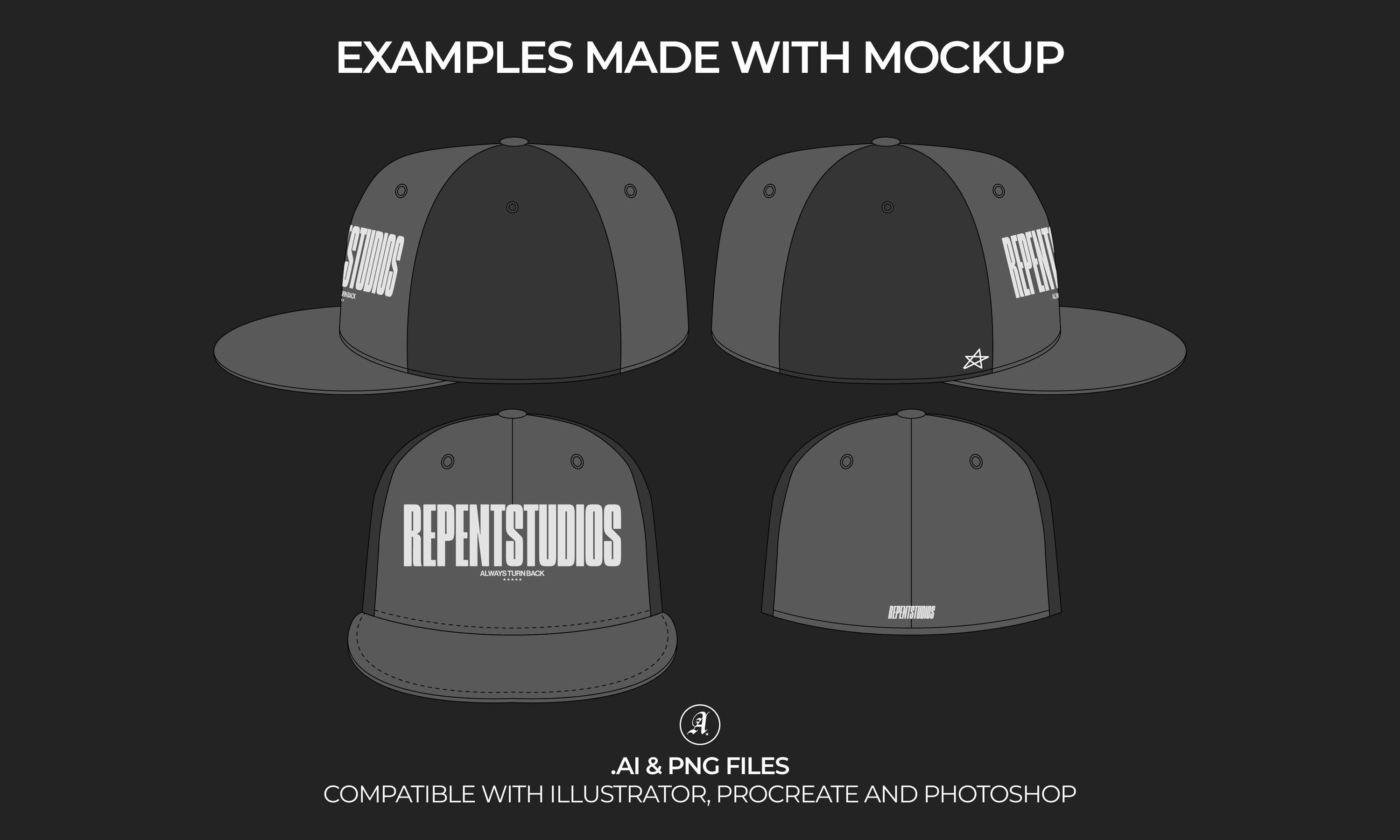 Fitted Hat Vector Mockup: Streetwear Fashion Tech Pack (digital File) - Etsy