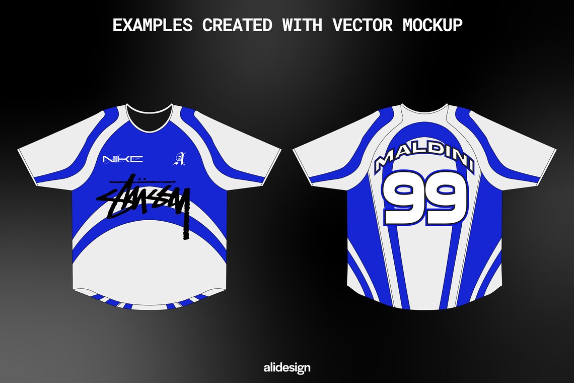 Retro Football Soccer Jersey Vector Mockup Streetwear and Fashion Tech ...