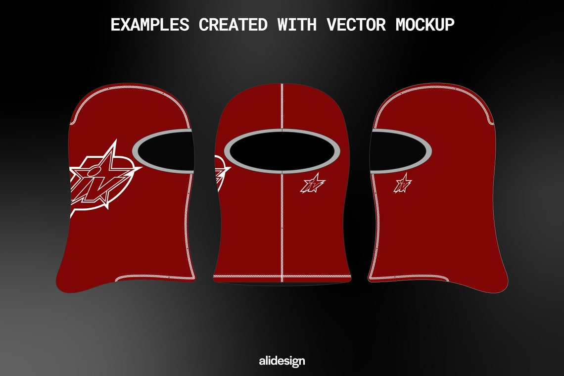 Streetwear Balaclava Vector Mockup Streetwear and Fashion Tech Pack ...