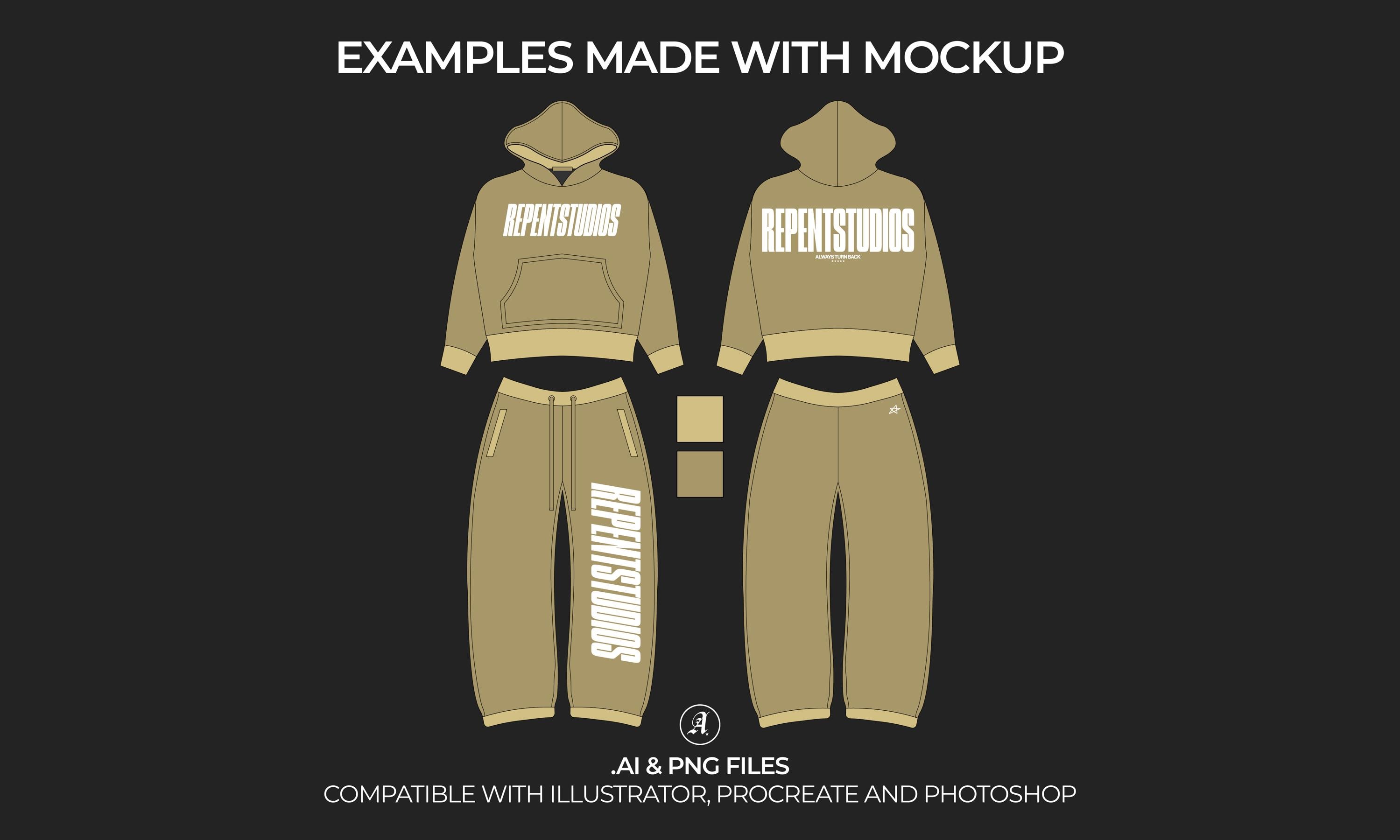 Oversized Tracksuit Vector Mockup - Streetwear Tech Pack (digital File ...
