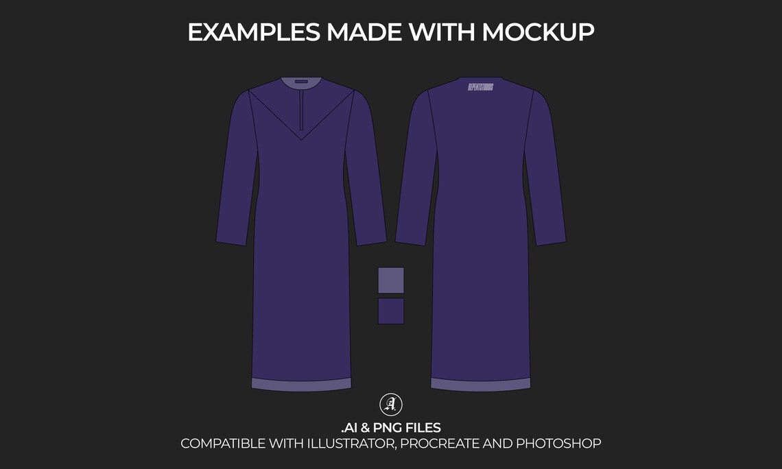 Omani Thobe Vector Mockup: Fashion Tech Pack (digital File) - Etsy