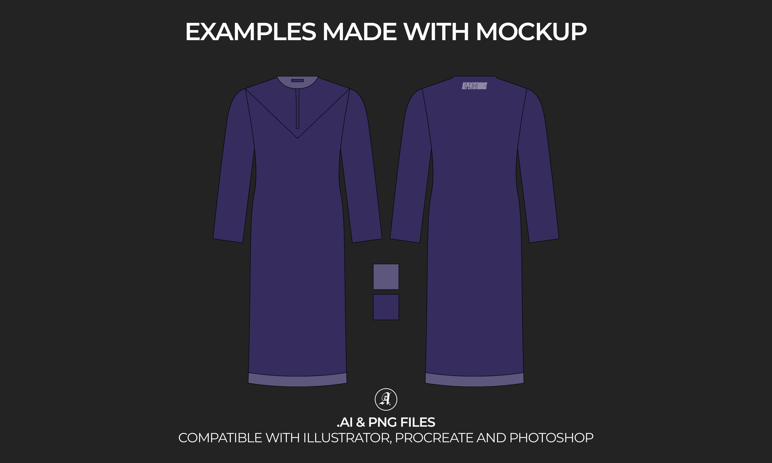 Omani Thobe Vector Mockup: Fashion Tech Pack (digital File) - Etsy